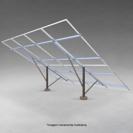 KIT ESTRUTURA SOLAR PARA SOLO MONOPOSTE AÇO GALVANIZADO-ALUMINIO PARA 8 ...